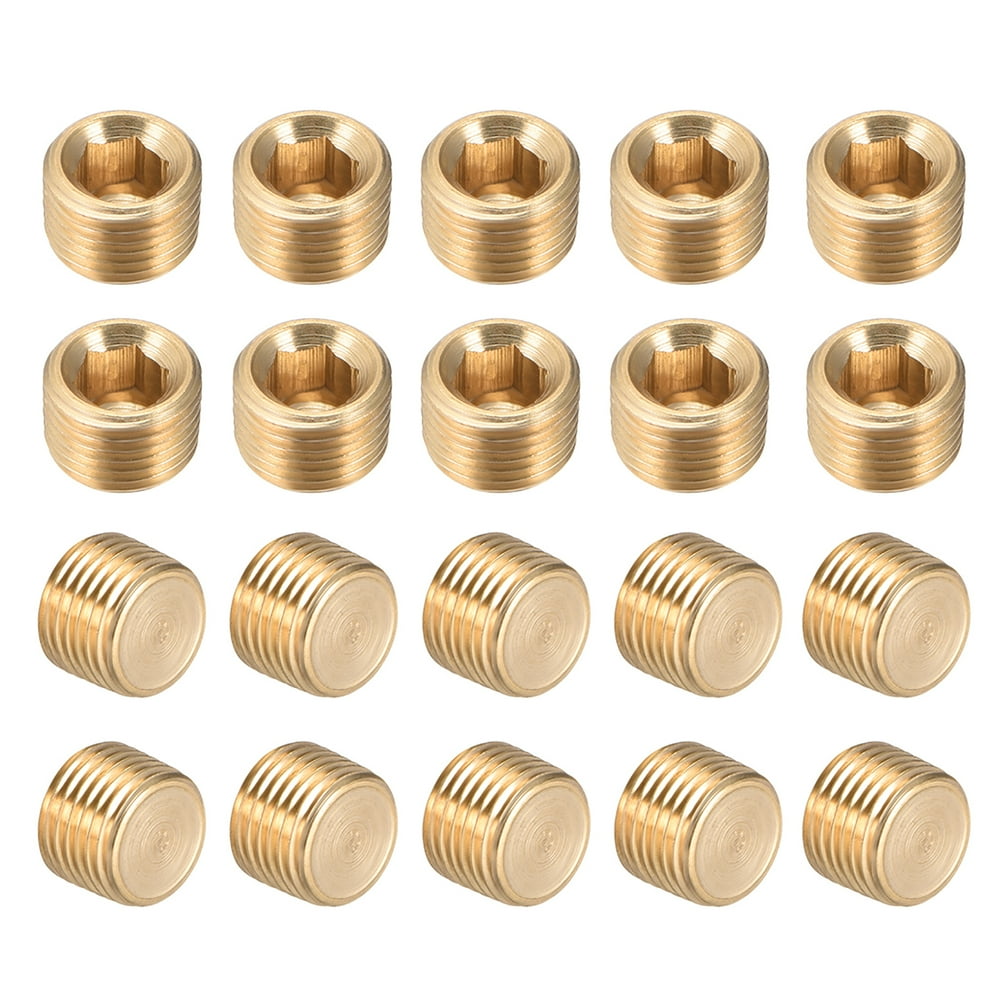 Brass Pipe Fitting, Hex Counter Sunk Plug, 1/8 Inch G Male Pipe 20pcs ...