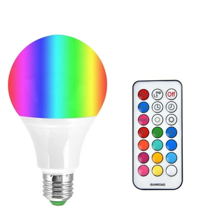 Peahefy E27 10W 16 LED RGBW Light Bulb Dimmable Color Changing Night ...