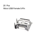 Uxcell 5-Pin DIP 180 Degree Female Micro PCB USB Connector 20 Count ...