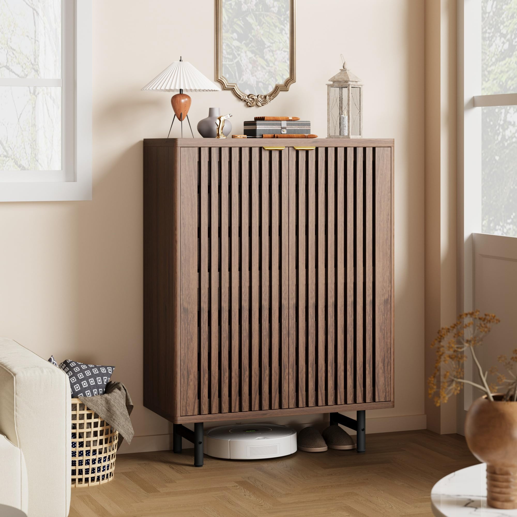 Click here for Akdsteel Wooden 6-Tier Shoe Storage Cabinet With D... prices