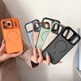 Double Color Camera Bracket Magnetic Phone Case for iPhone, Compatible ...