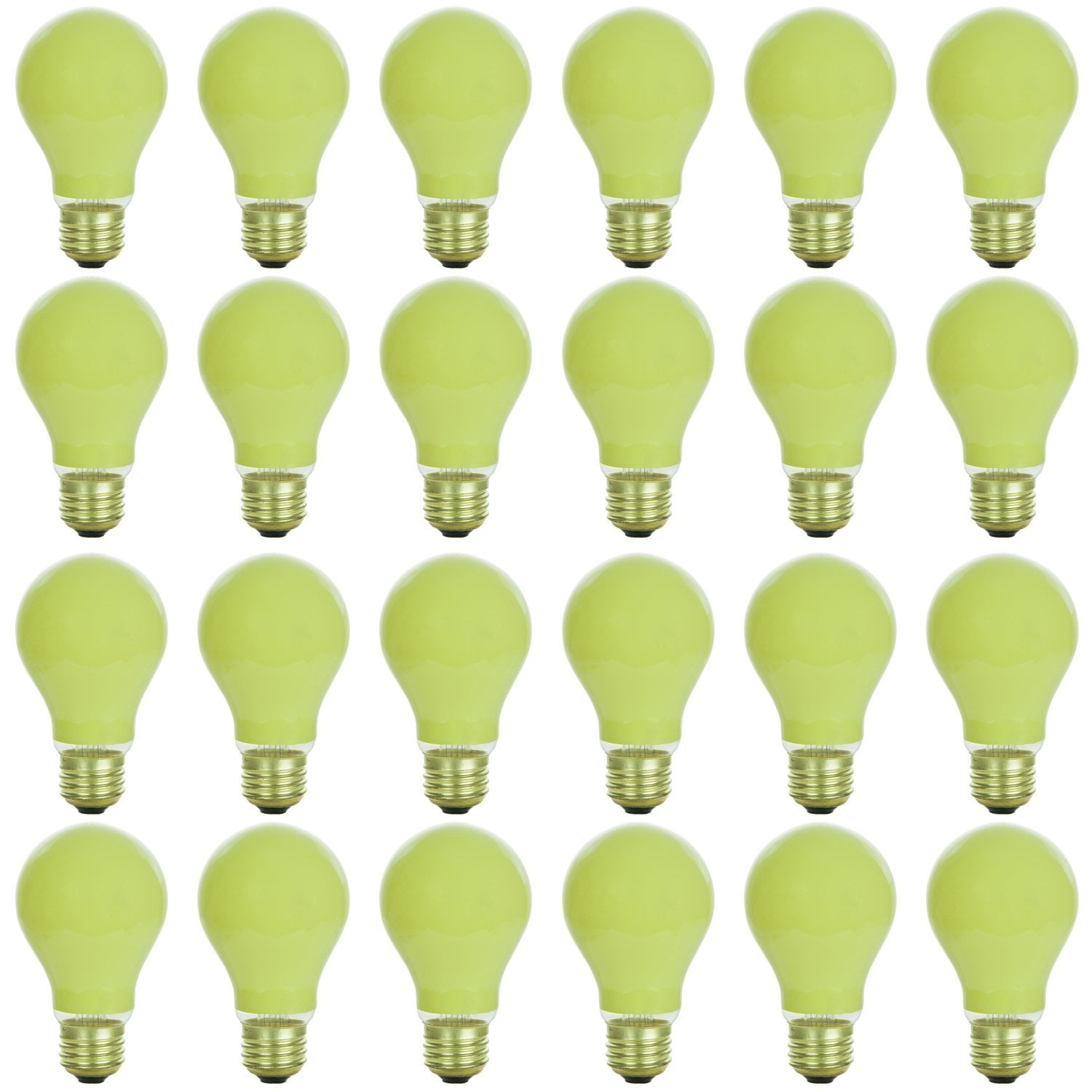 24 Pack of Sunlite 25 watt Ceramic Yellow Colored Incandescent Light ...