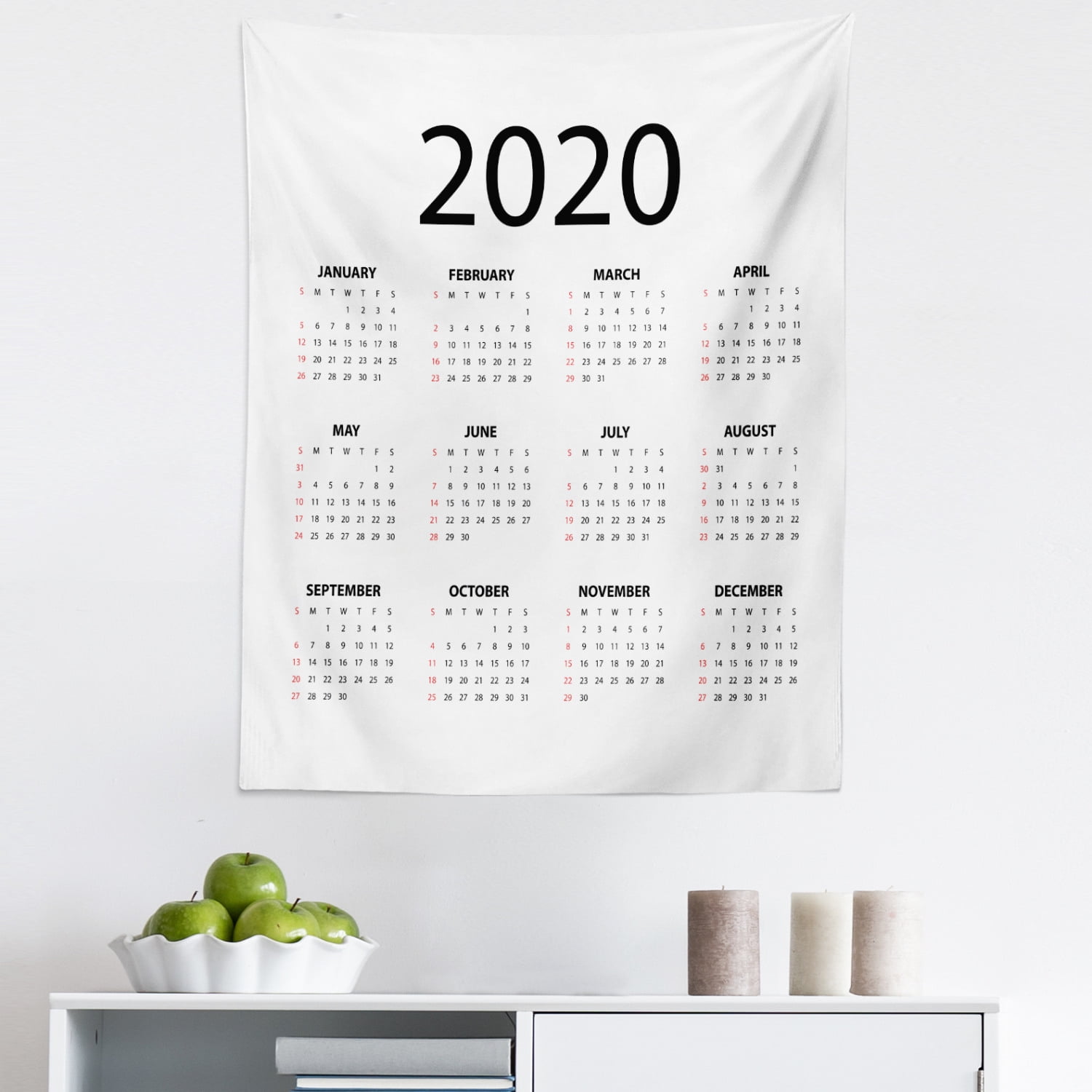 Calendar 2020 Tapestry, Simple and Contemporary Concept Year Plan ...