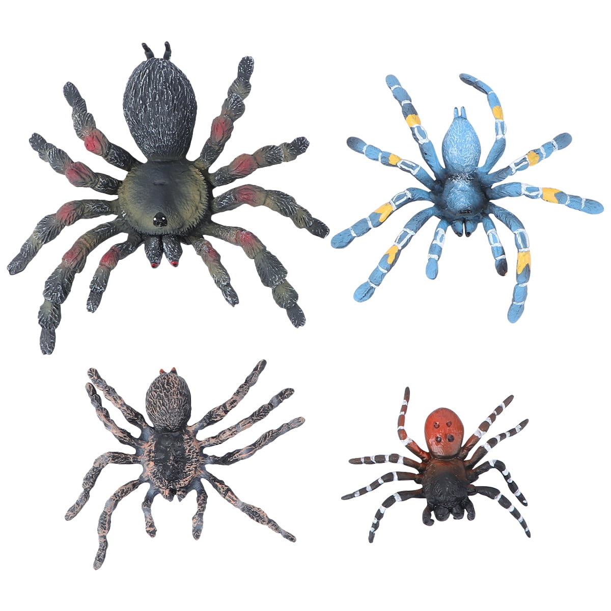 4pcs Simulation Spider Plastic Insect Model Toy Realistic Fake Spiders ...