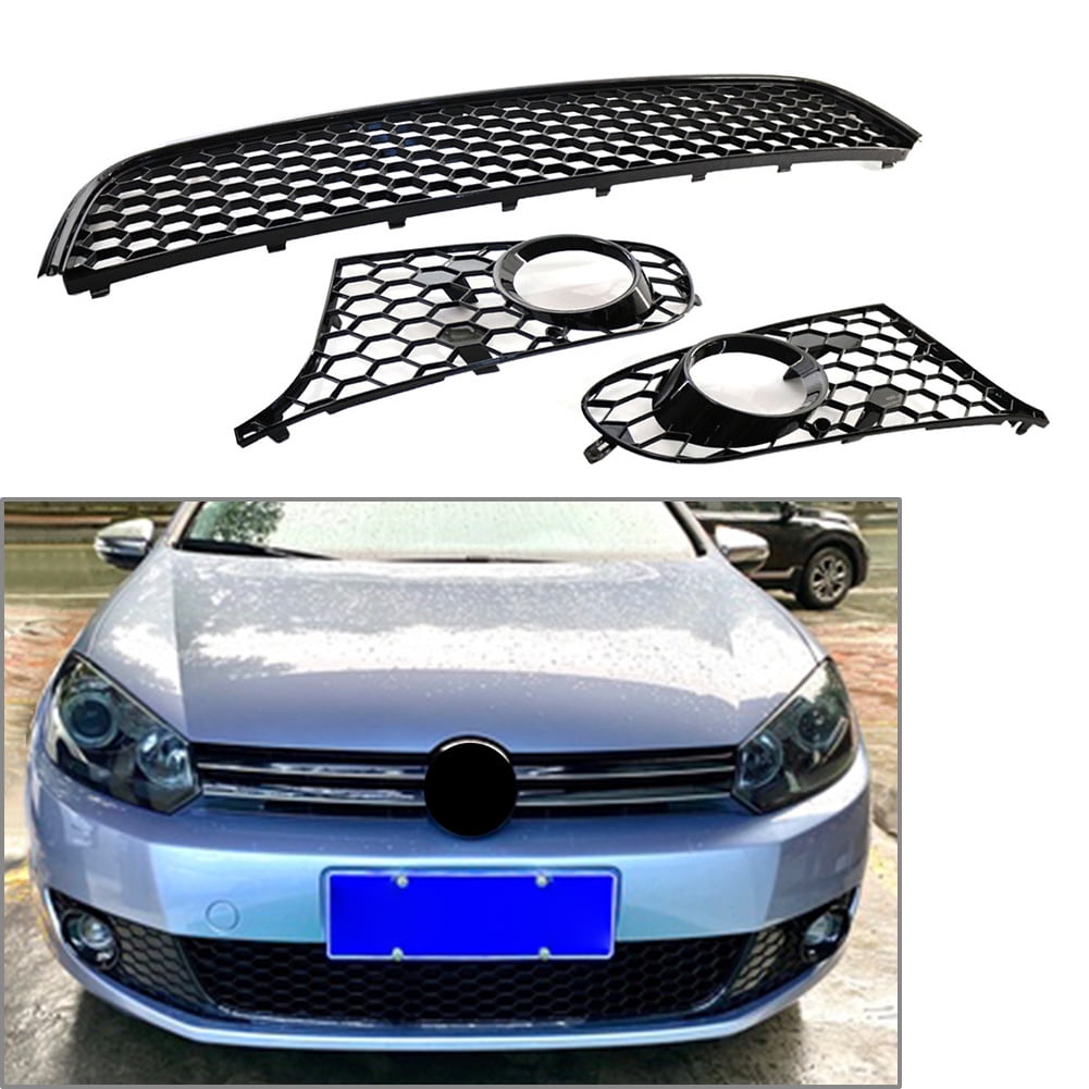 BFY 3Pcs Car Front Lower Bumper Mesh Grille Honeycomb Fog Light Grill ...