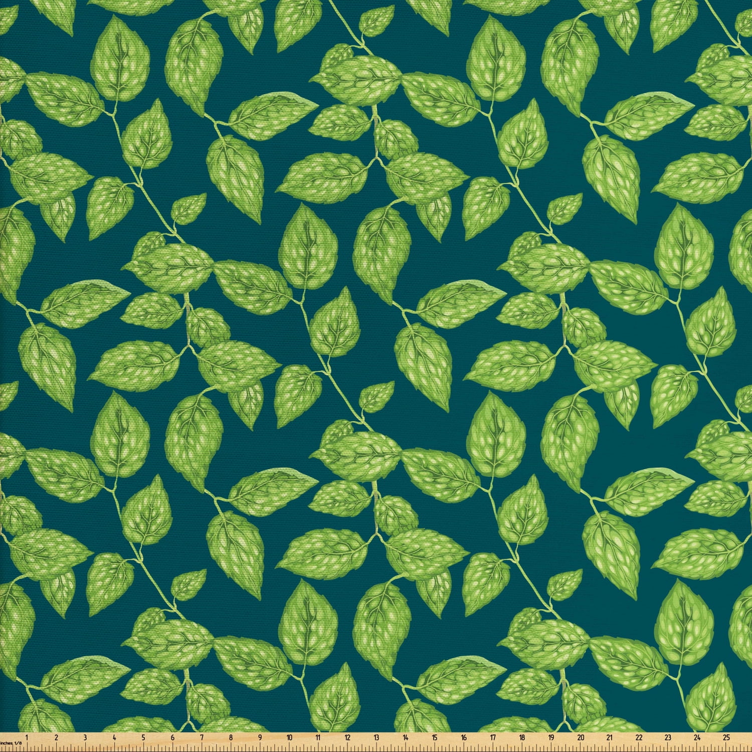 Botanical Upholstery Fabric by the Yard, Bicolour Nature Pattern with ...