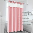 Ikfashoni Pink No Hook Shower Curtain with Snap in Liner, Waffle Weave ... Ikfashoni Pink No Hook Shower Curtain with Snap in Liner, Waffle Weave ...