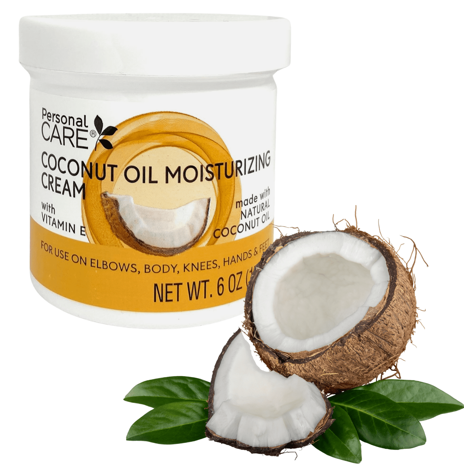 Coconut Oil Moisturizing Cream with Vitamin E 6 oz. Tubs 2 Pack