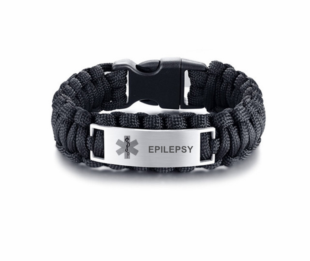 LiFashion LF Mens Stainless Steel PACEMAKER Medical Alert Outdoor Black ...