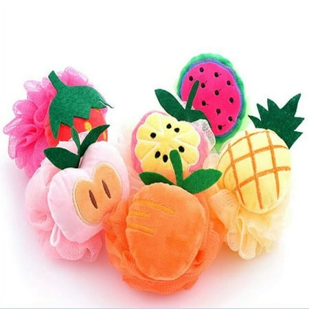 SHENMO 6 pieces of fruit-shaped bath flower cute master bath ball ...