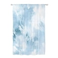 Abstract Art Sheer Curtains 63 Inch Long 1 Panel Light Blue White ...