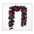 Black Halloween Fall Garland, Artificial Autumn Black Leaves Garlands ...