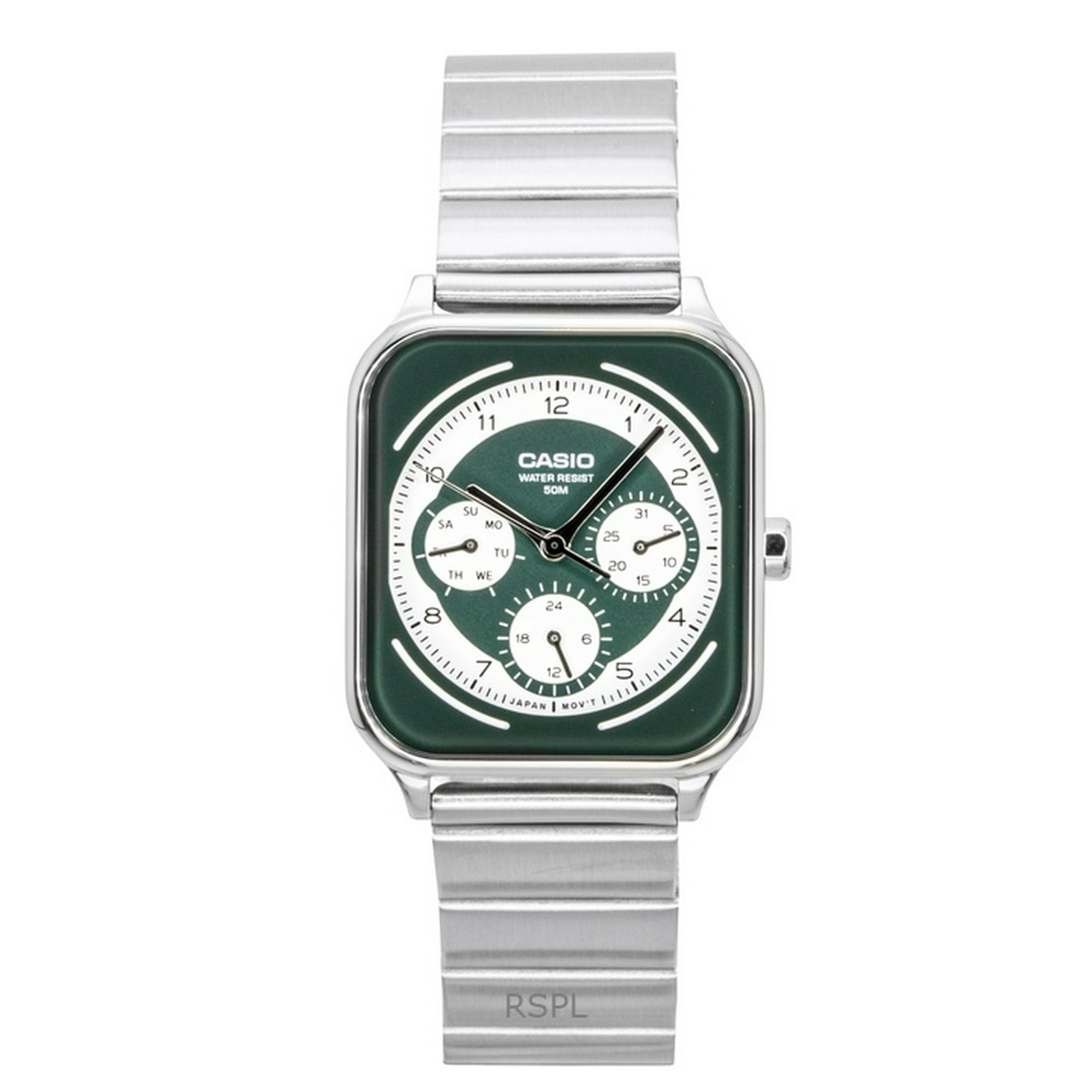 Click here for Casio Standard Analog Stainless Steel Green And Wh... prices