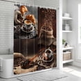 Coffee Beans Shower Curtain Set - Extra Long 72" x 96" Washable Bathtub ...