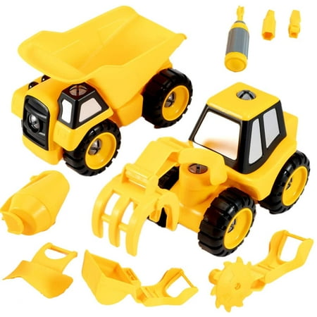 Take Apart Construction Vehicles 2 in 1 - STEM Building Set with 6 ...