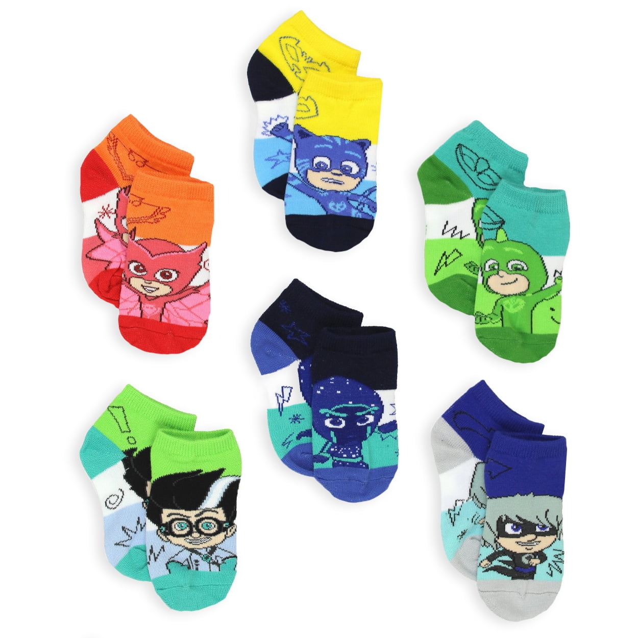 PJ Masks - PJ Masks Boys Girls Toddler 6 Pack Quarter Socks PJ146 ...