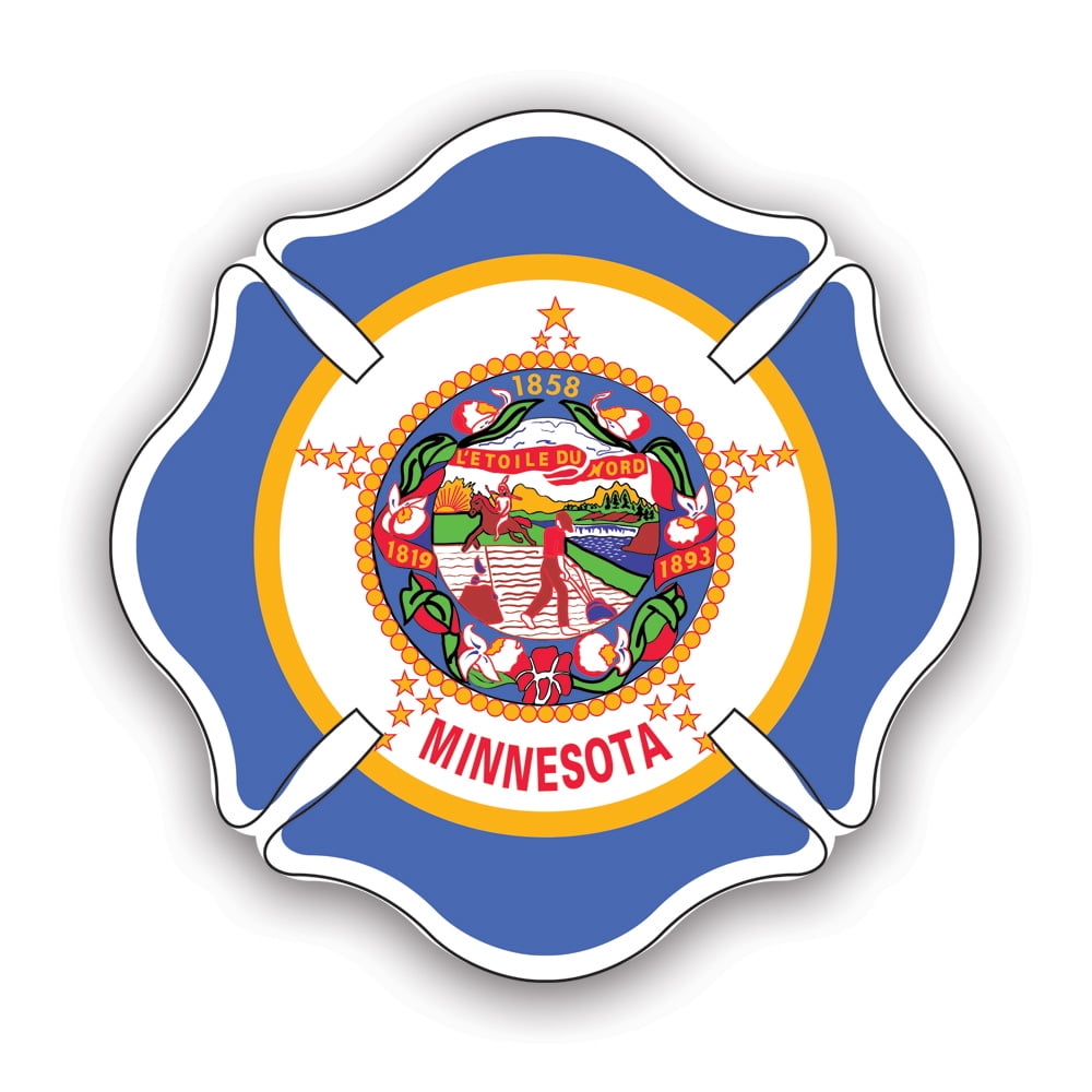 Minnesota State Maltese Cross Shaped Sticker Decal - Self Adhesive ...