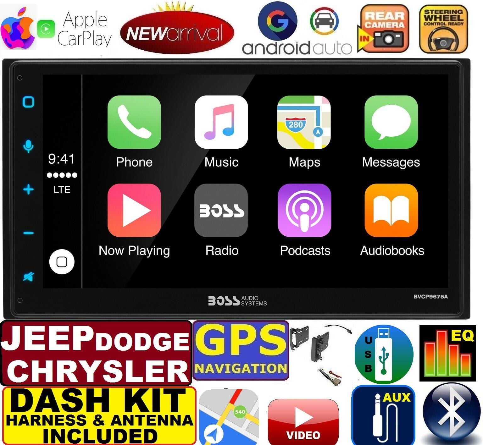 CHRYSLER JEEP DODGE GPS NAVIGATION SYSTEM BLUETOOTH/USB/EQ CAR RADIO ...