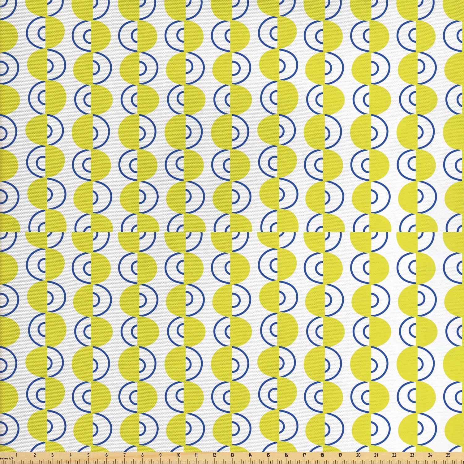 Vibrant Fabric by the Yard, Repetitive Abstract Lines and Semicircles ...