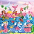 VKZON Mermaid Sand Box Sensory Bin Play Sand,Ocean Art Kit with 2.2lbs ...