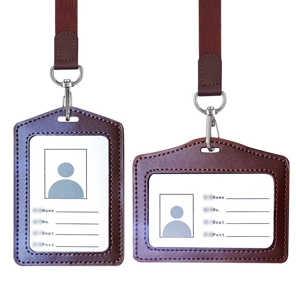 Pack of 2 Leather ID Card Holders, Vertical / Transverse ID Card ...