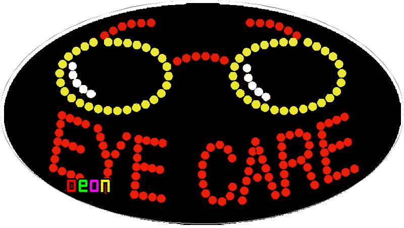 19"x9.5" Animated Neon By Deon Eye Exam LED Sign with Logo w/Animation ...