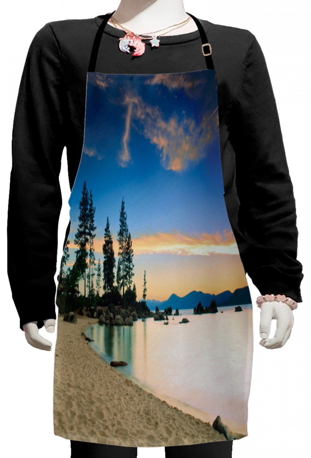 Landscape Kids Apron, Paradise Beach with Trees at the River After ...