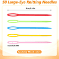 TUWAFE 50 Pcs Yarn Needles - Assorted Colors 9Cm (3.54 Inch) Large Eye ...