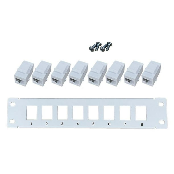19in Rackmount Or Wall Mount 8 Port Network Patch Panel (cat6 Rj45 ...