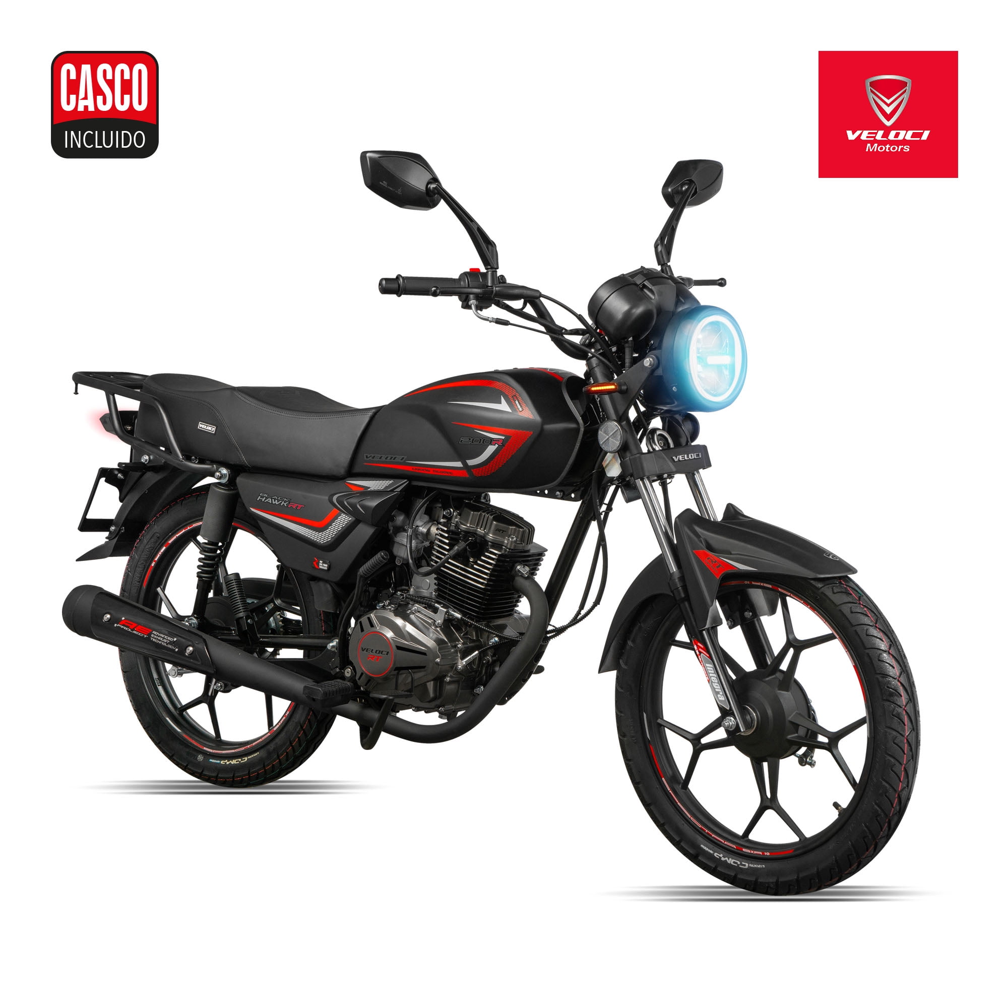 Motocicleta Veloci Black Hawk RT 200cc Negro 2025 | Bodega Aurrera en línea