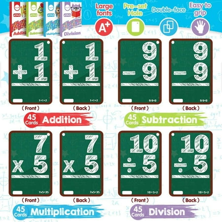 Math Flashcards, Kids Flash Cards Math ddition Subtraction ...
