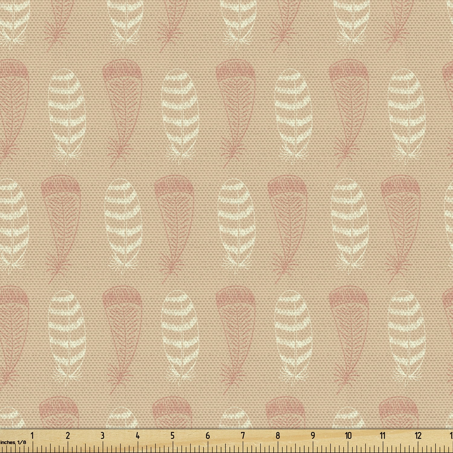 Feather Fabric by the Yard, Simplistically Symmetrical Composition of ...