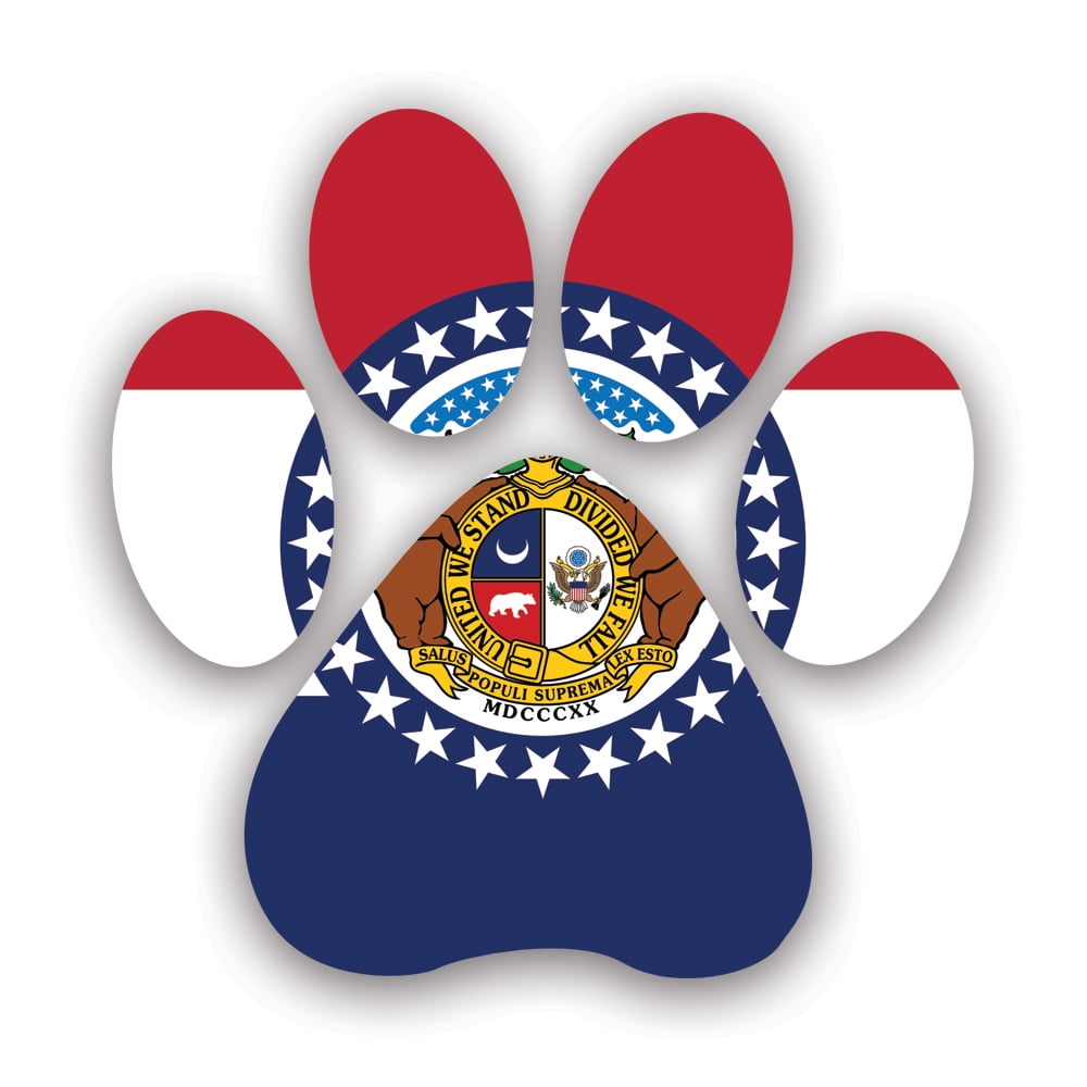 Missouri State Paw Print Shaped Sticker Decal - Self Adhesive Vinyl ...