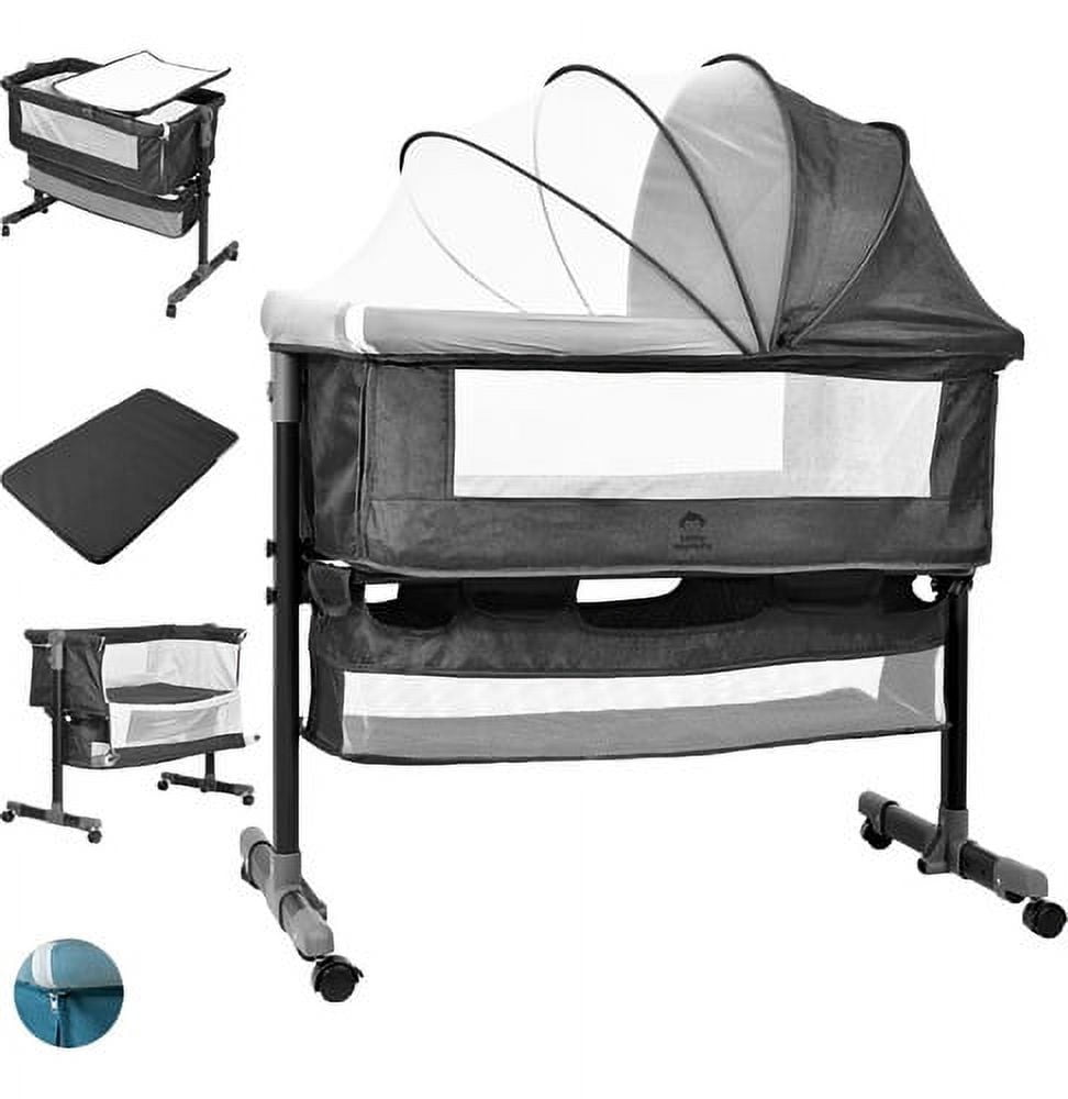 Cuna Cama Colecho Cambiador Bebe Mosquitero Ruedas 3 En 1 Gris Little ...