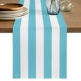 Cyan Stripes Table Runner 18x72 Inch Modern Artistic Parallel Lines ...