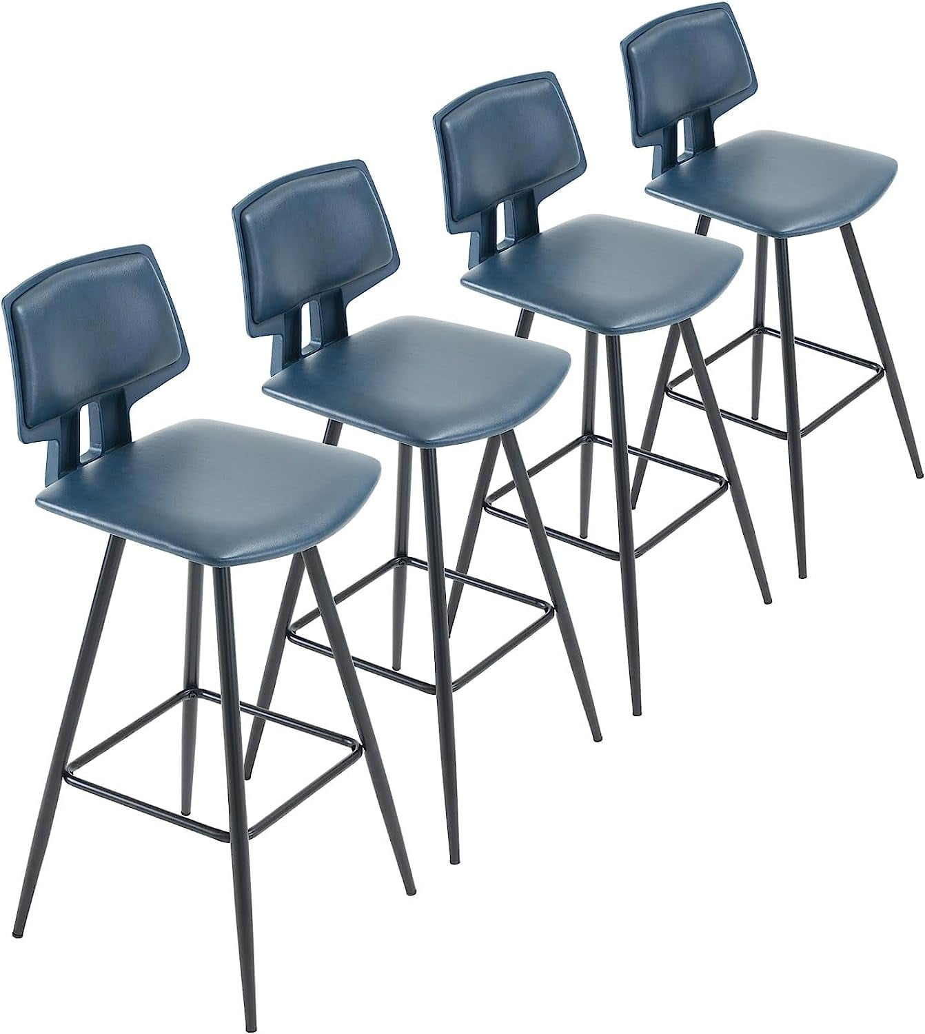 MOJAY PU Leather Set of 2 Counter Bar Stools,Bar Height Stools,28 ...