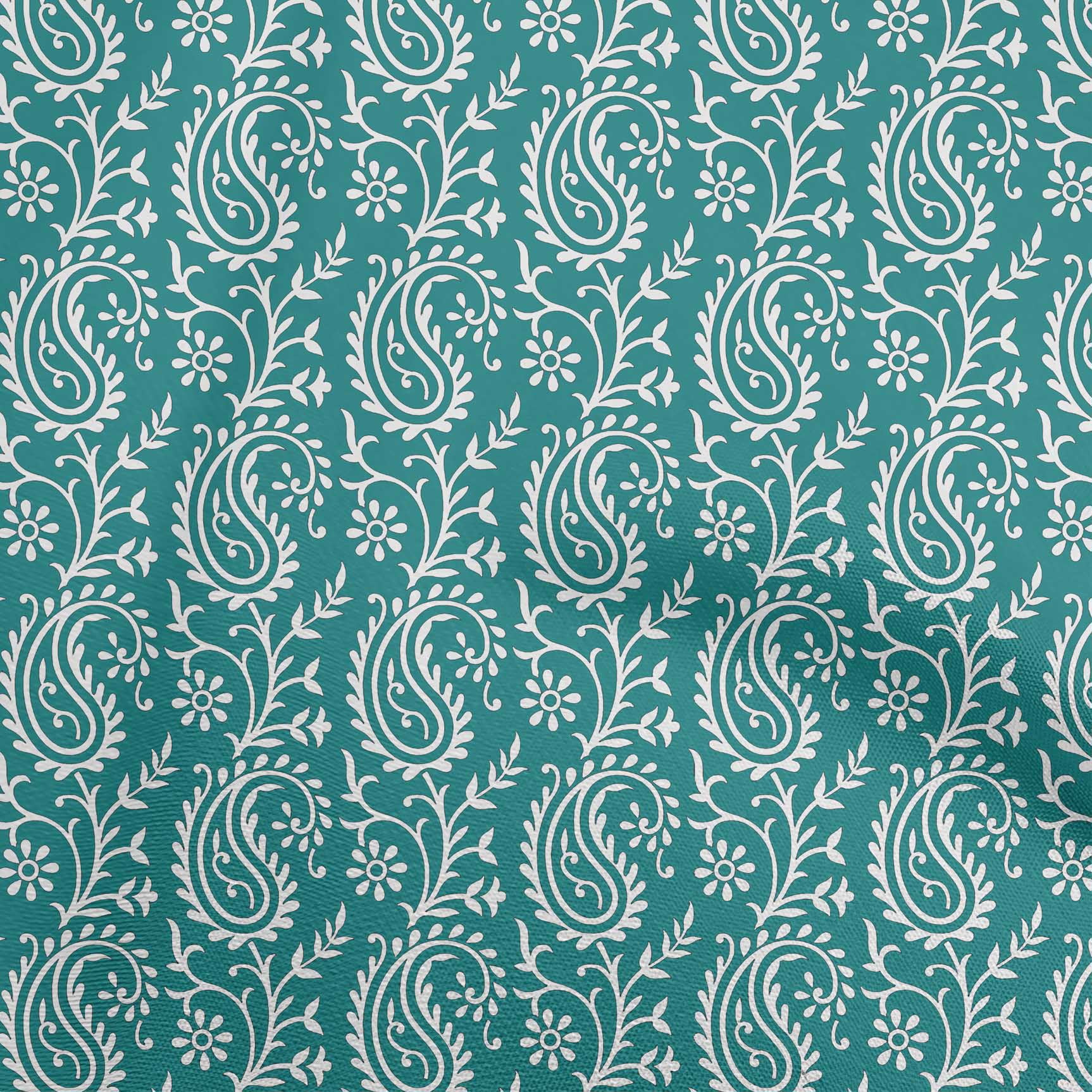oneOone Velvet Teal Green Fabric Block Quilting Supplies Print Sewing ...