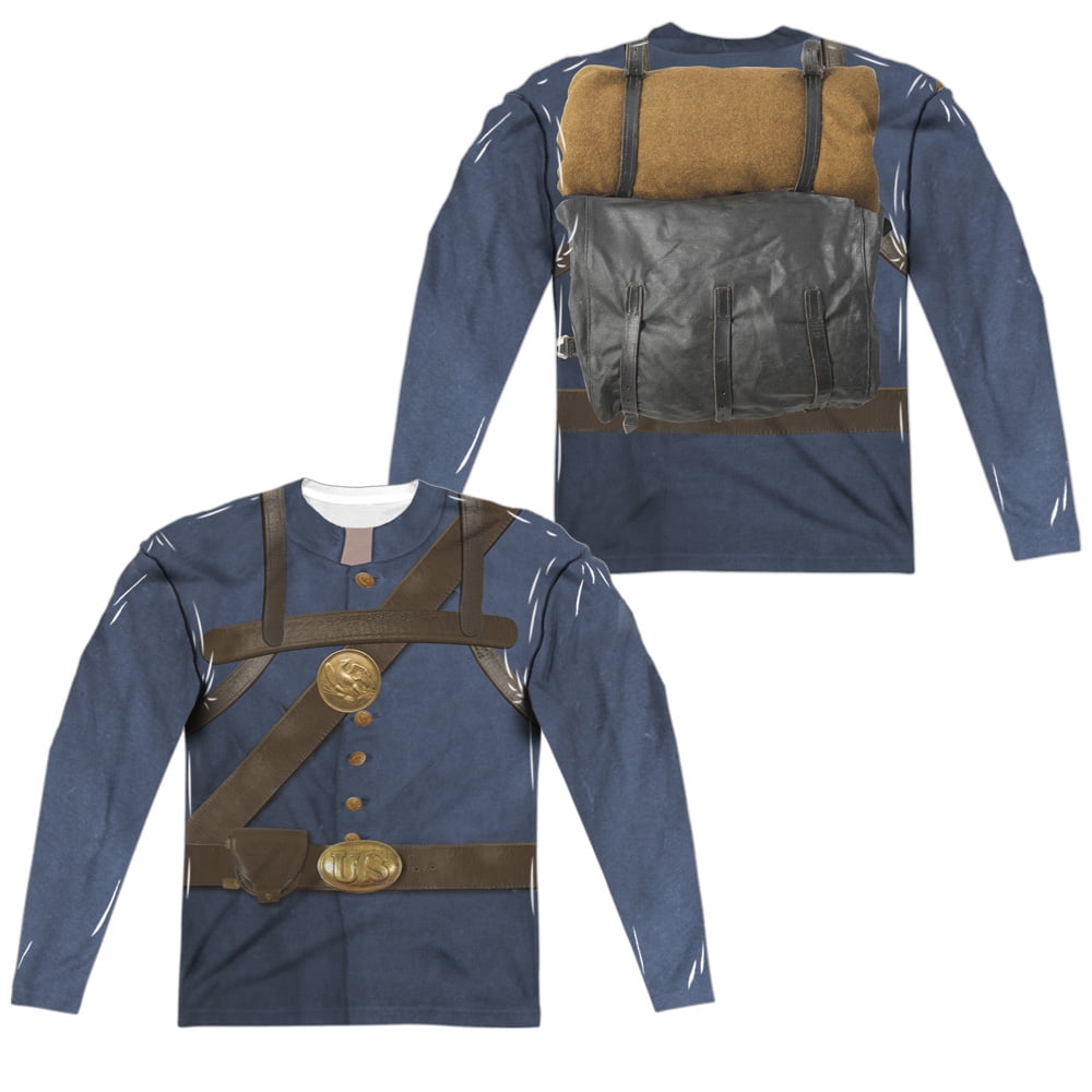 Union Soldier (Front - Back Print) - Regular Fit Long Sleeve Shirt ...