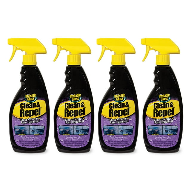 Invisible Glass 92184-4PK 22-Ounce Premium Glass Cleaner with Rain ...