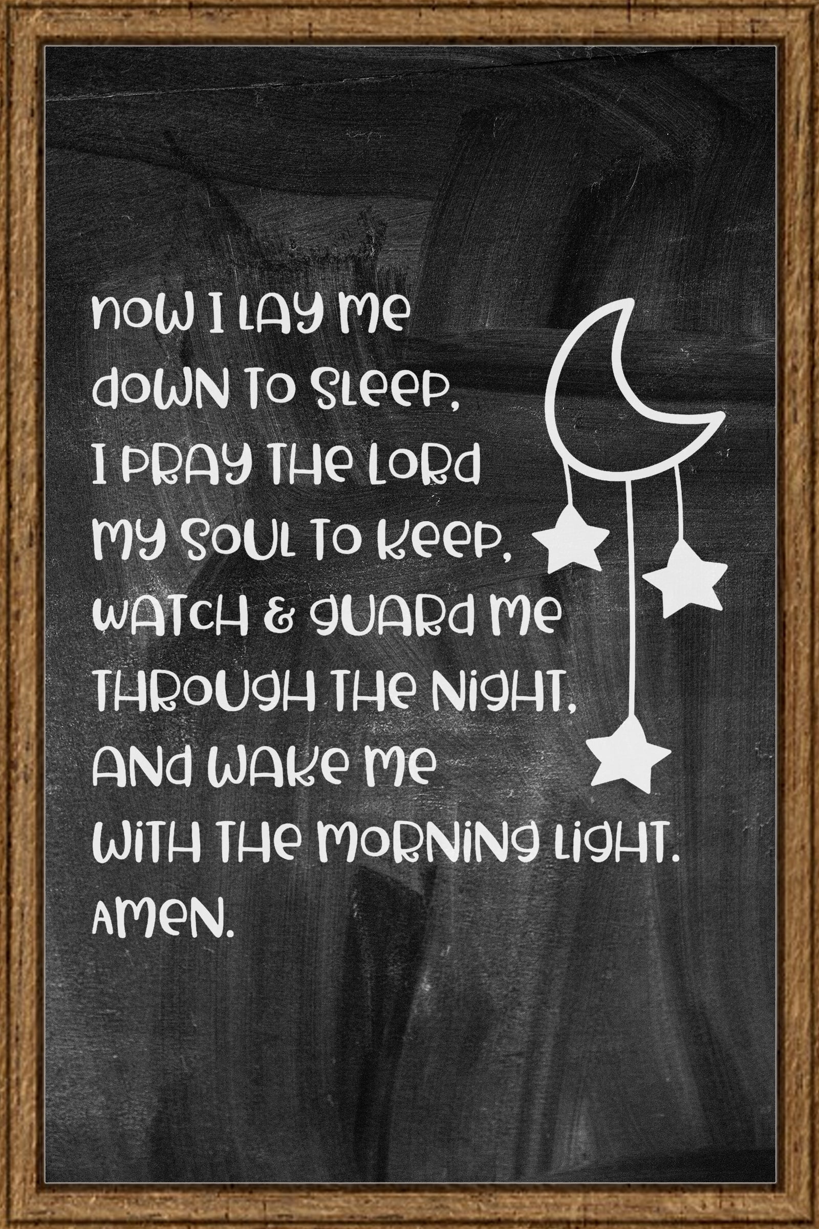 Now I lay me down to sleep prayer moon stars bed rest religion Tin Sign ...