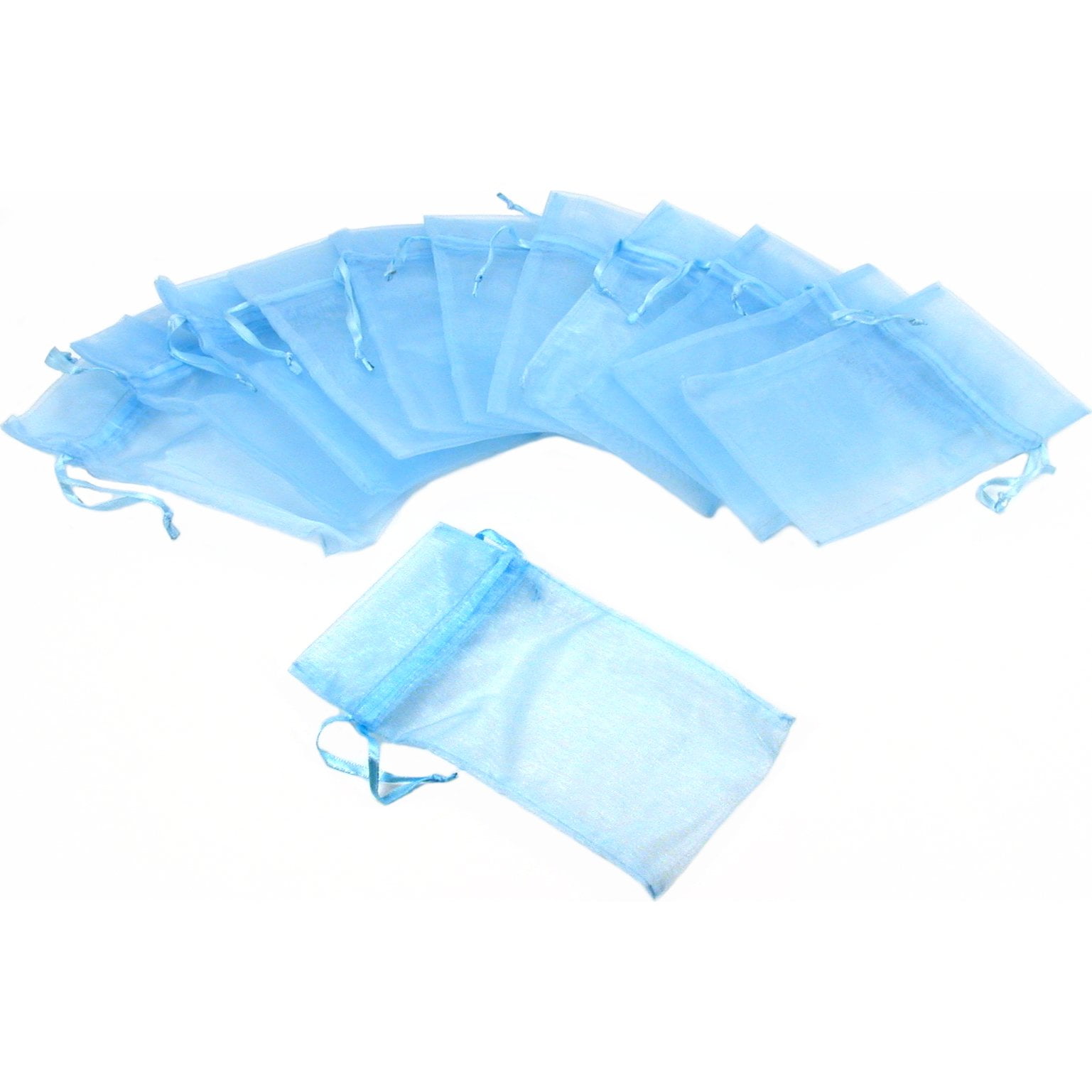 12 Jewelry Light Blue Organza Drawstring Gift Bags 3x4" - Walmart.com