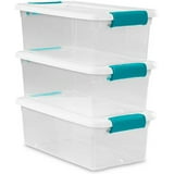 Sterilite Plastic 6 Quart Stacking Storage Box Container with Latching ...