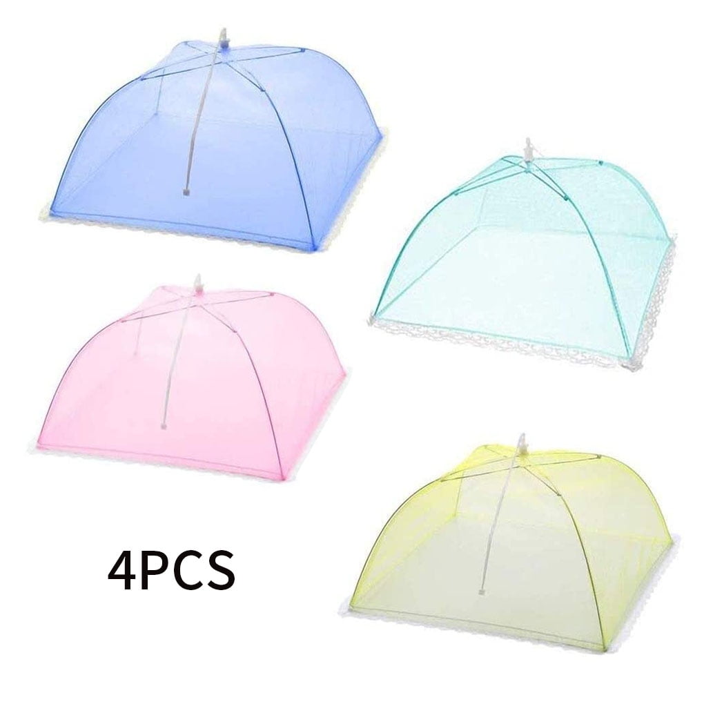 4pcs Pop-up Food Mesh Screen Cover Anti-insect Flying Bug Proof Folding ...