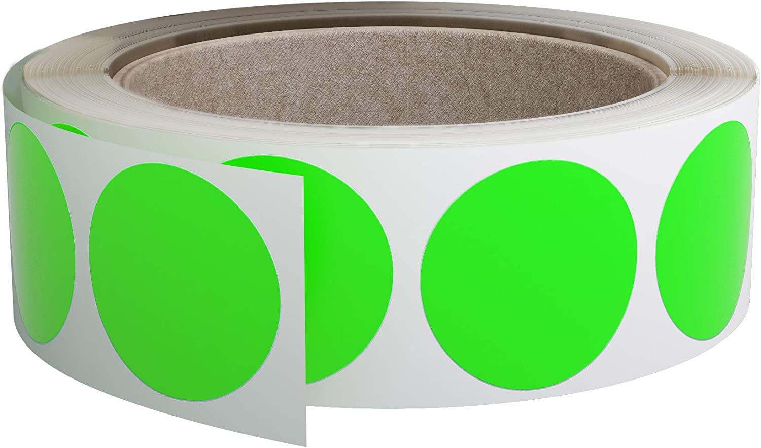 38mm 1.5 inch Neon Green Color Coding Labels in Rolls - 600 Pack ...