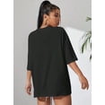 Black Oversized Loose Drop Shoulder Short Sleeve T-Shirt, Casual ...