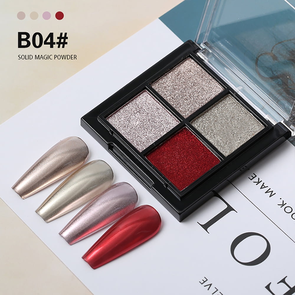 Gel in Fun Nail Art Four-Color Solid Magic Mirror Nail Powder, B04 ...