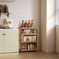 100% Solid Oak Art Storage Cart, 4-Tier Rolling Utility Cart with ...