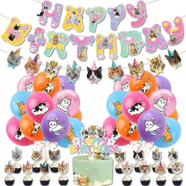 Purr-fect Cat Birthday Party Decorations Kit - Walmart.com