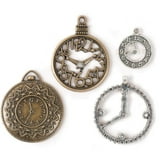 Steampunk Charms: Clock Charm Pack in Antique Gold & Silver - Walmart.com