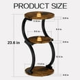 Small Round Side Table, 3-Tier End Table for Living Room, Vintage ...